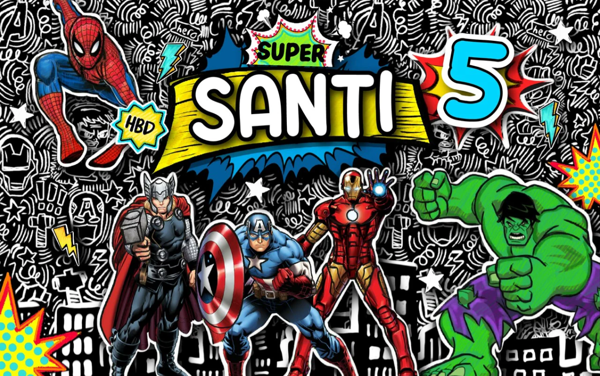 Letreros para Decoración de Fiestas de Superhéroes – Pilar Canovas Art